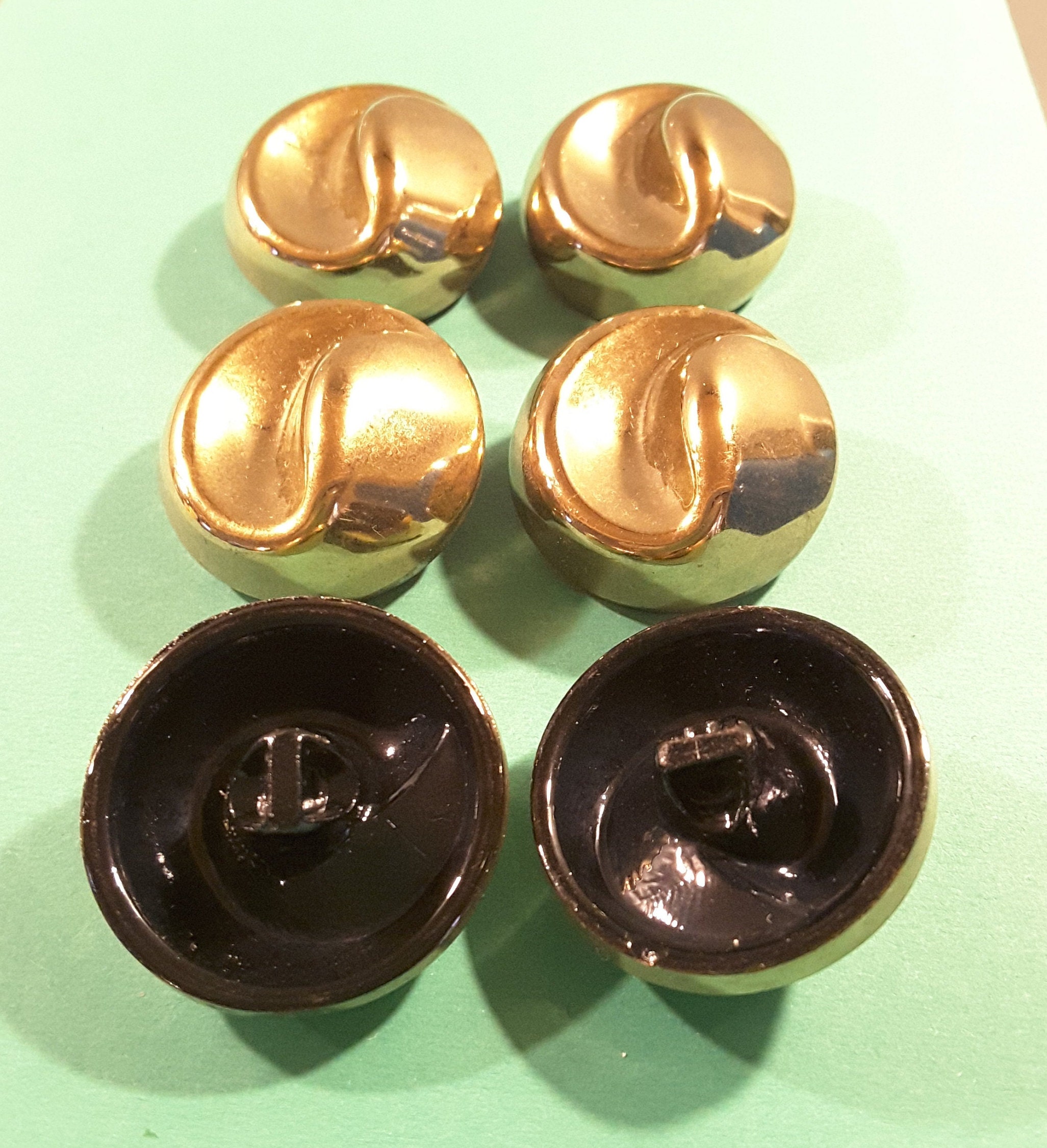 Vintage Set of Six 1930's Large Glass Buttons. - Etsy