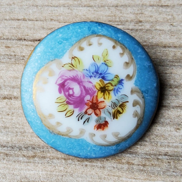 Antique Hand Painted Button - Etsy