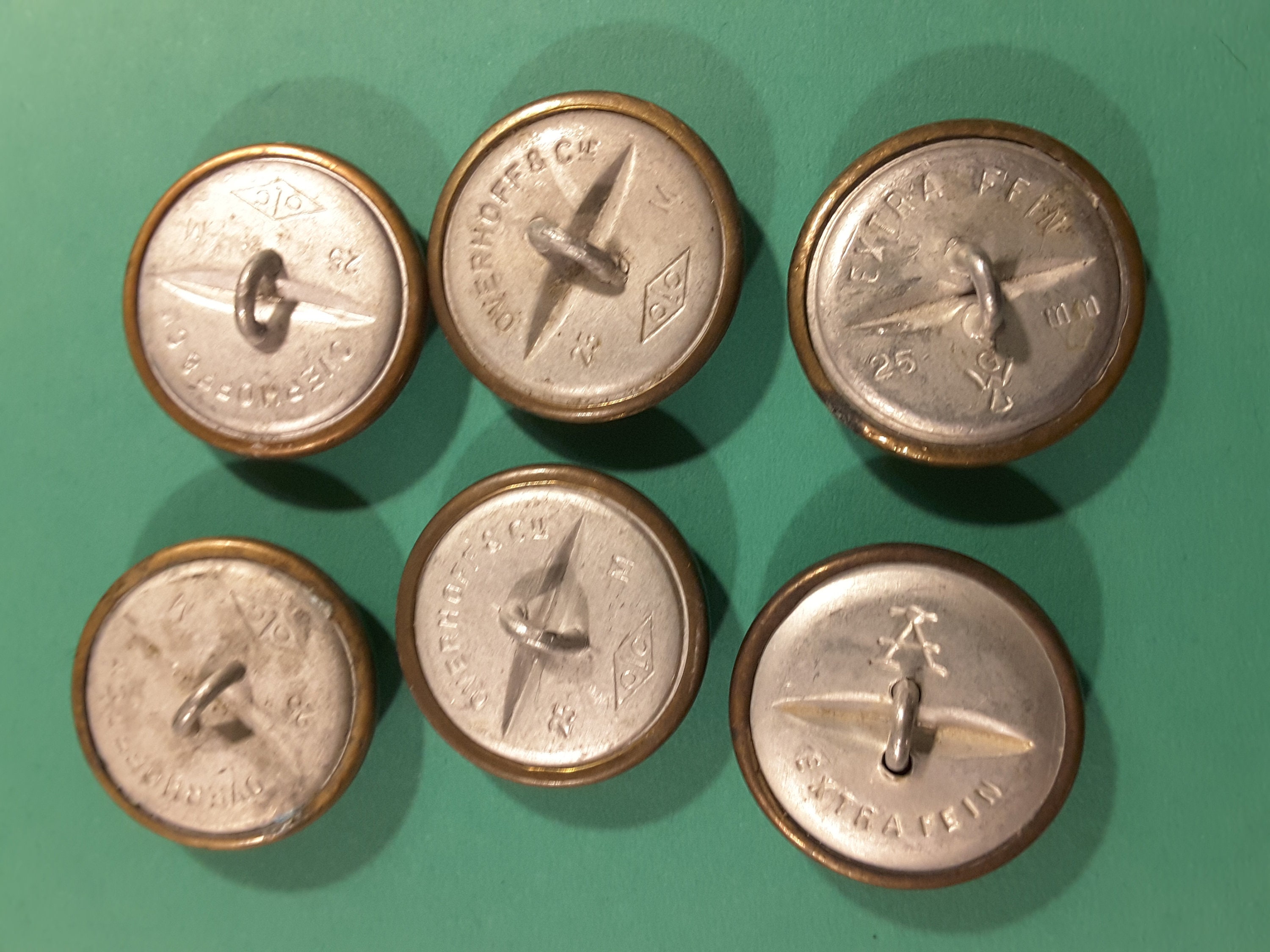 Vintage Set of Six German Uniform Buttons. - Etsy