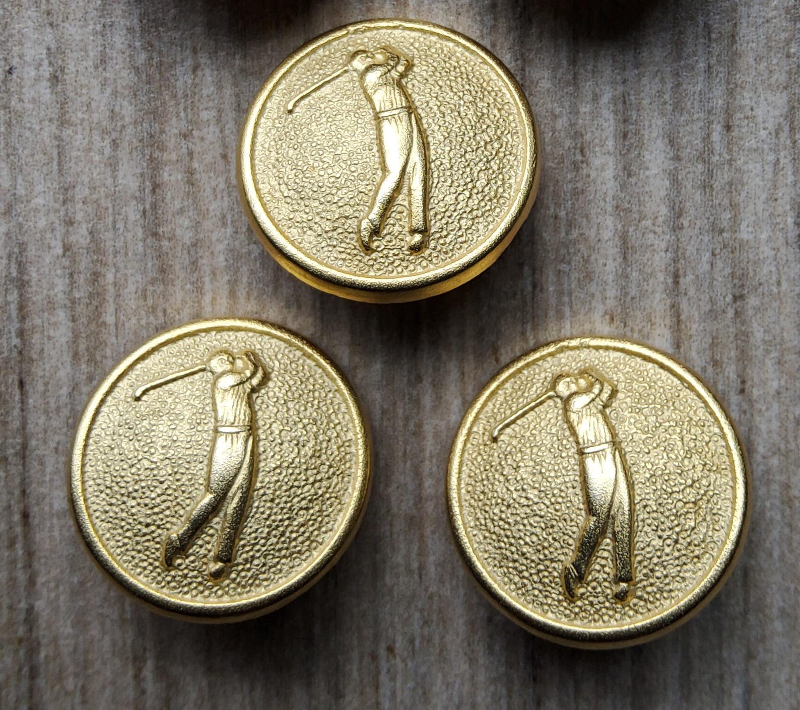 Vintage Set of Five Large Brass Golf Buttons.. - Etsy