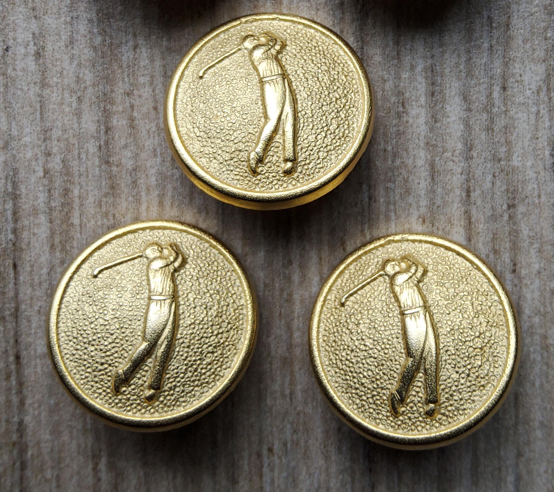 Vintage Set of Five Large Brass Golf Buttons.. - Etsy