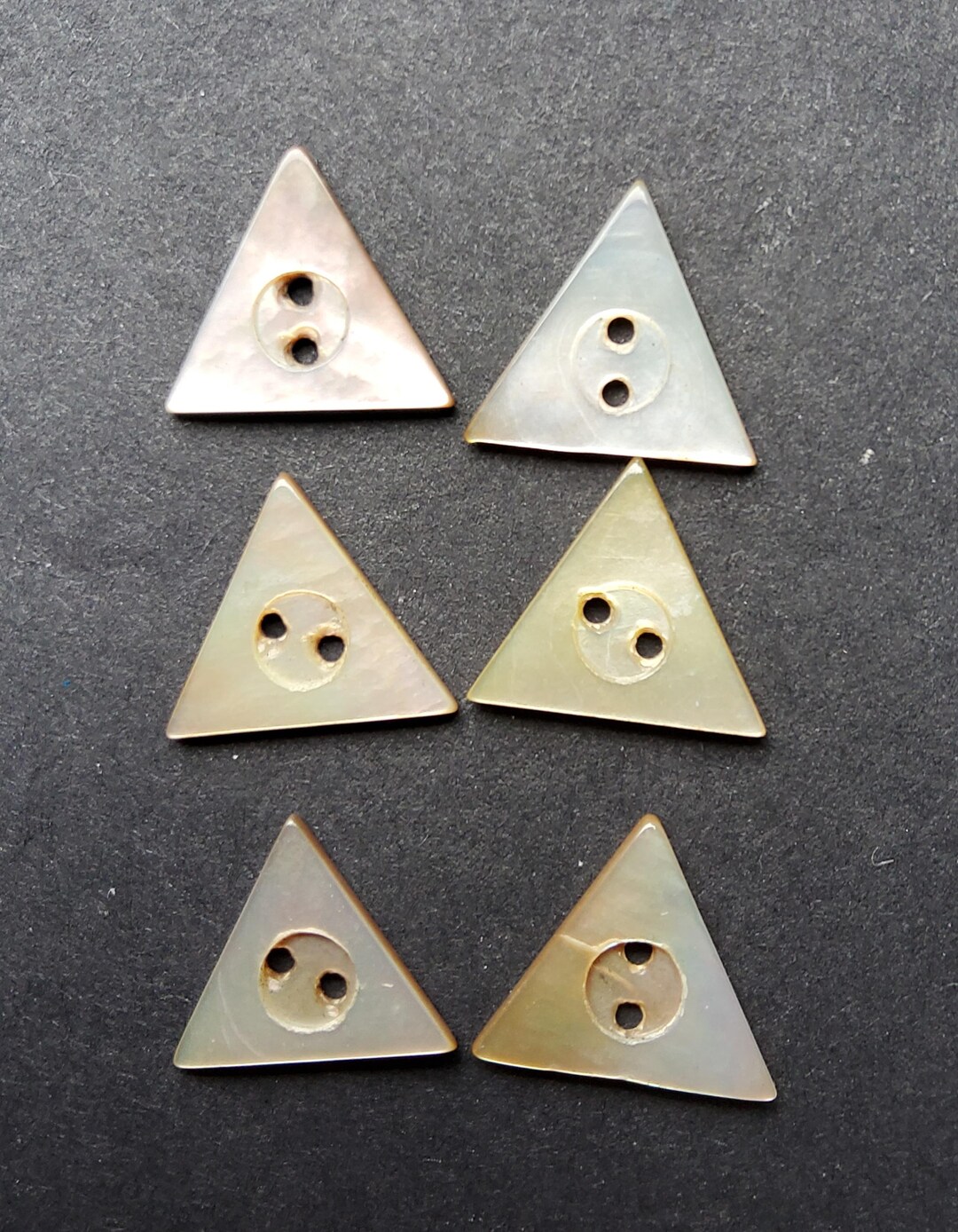 Vintage 1920's Set of Six Triangular Mother of Pearl Coat Button. - Etsy