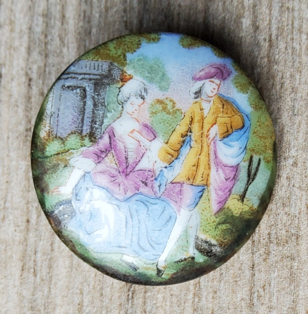 Vintage 19th Century Glazed Porcelain Button. - Etsy