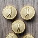 Vintage Set of Five Large Brass Golf Buttons.. - Etsy