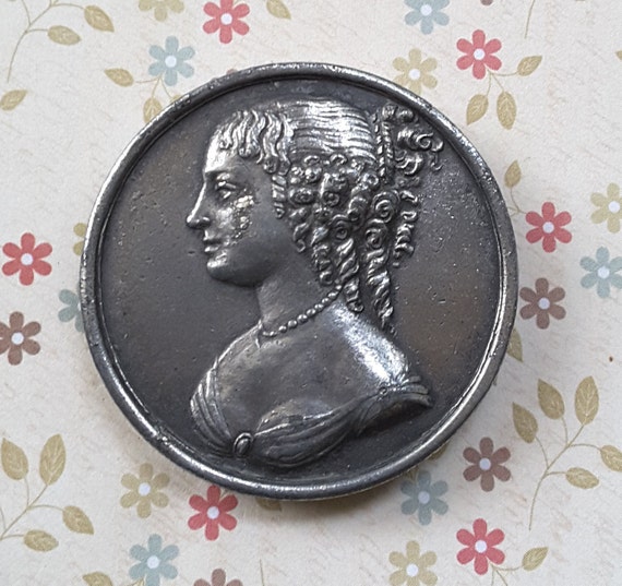 Vintage Large English 1950's Cast Metal Button. | Etsy