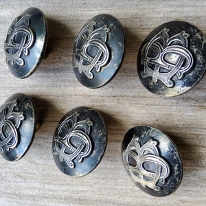Vintage Set of Six Large Livery Buttons. - Etsy