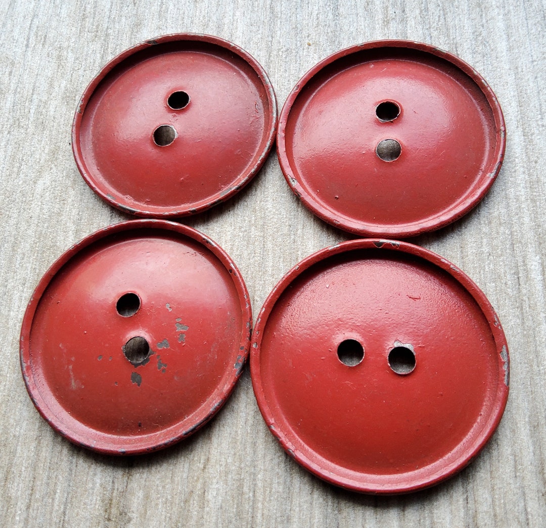 Vintage Very Large Set of Four Tin 1930's Buttons. - Etsy