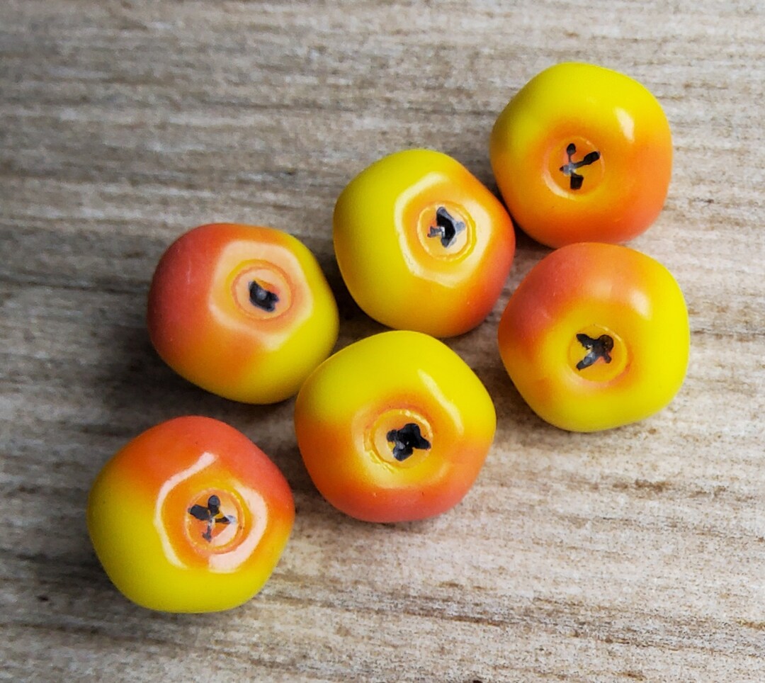 Vintage Lovely Set of Six Glass Peach Buttons. - Etsy