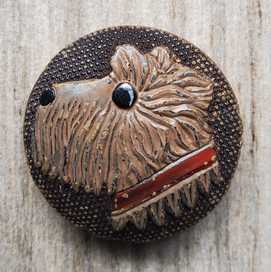 Vintage Large Wooden Hand Painted 1930's Dog Button. - Etsy