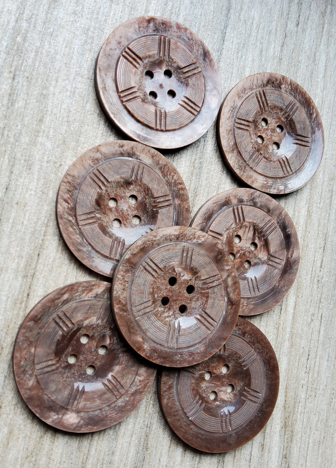 Vintage Set of Seven Large 1930's Coat Buttons. - Etsy