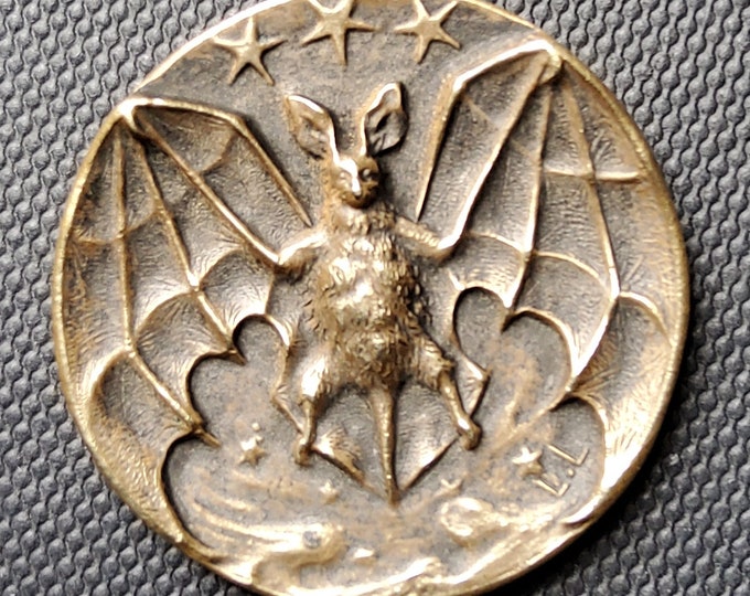 Vintage Stunning Large Signed Brass Bat Button. - Etsy