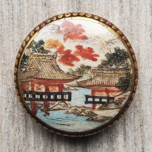 Vintage Large Japanese Satsuma Porcelain Button. - Etsy