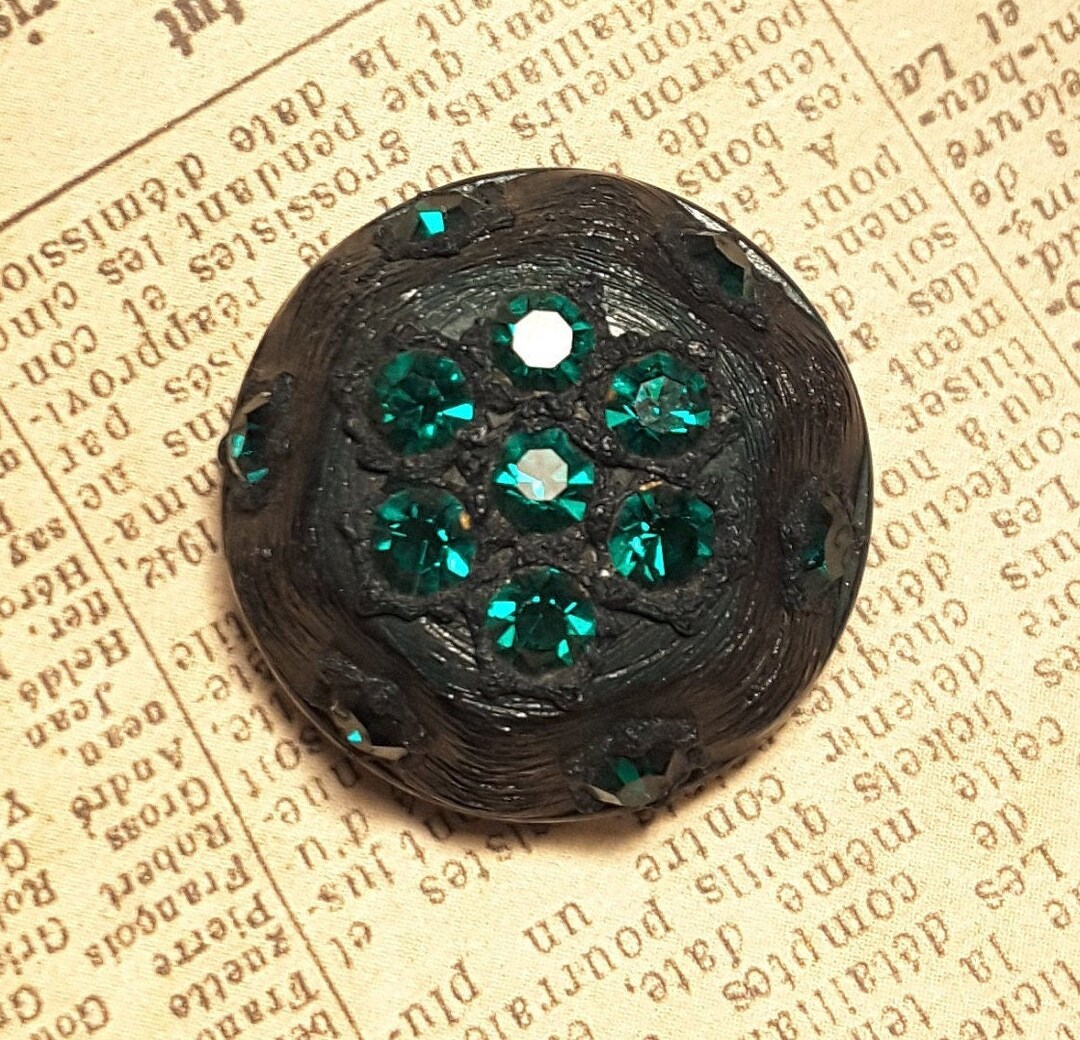 Vintage 1920's Green Paste Button. - Etsy