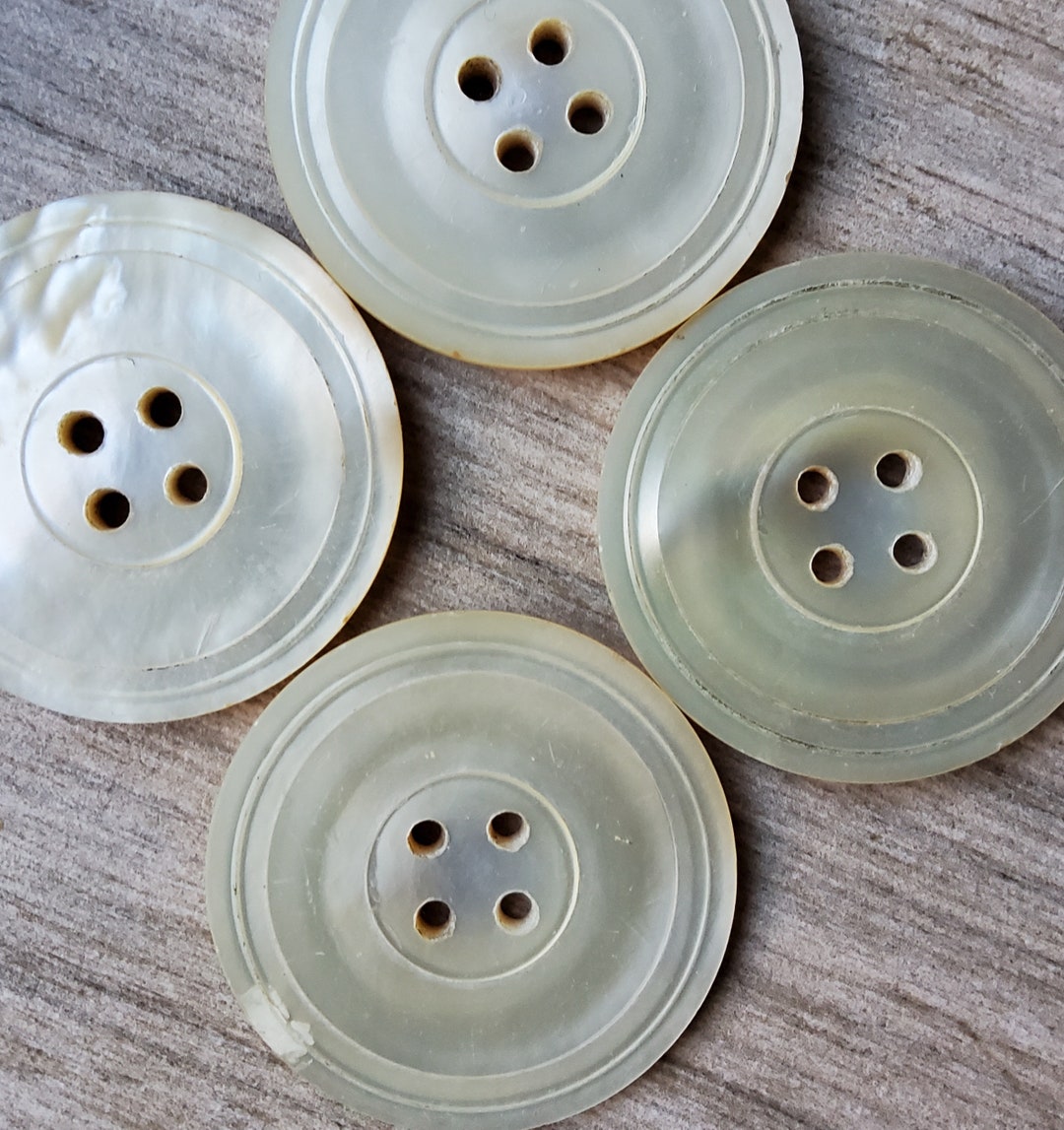 Vintage Very Large Late 1800's Engraved MOP Buttons. - Etsy