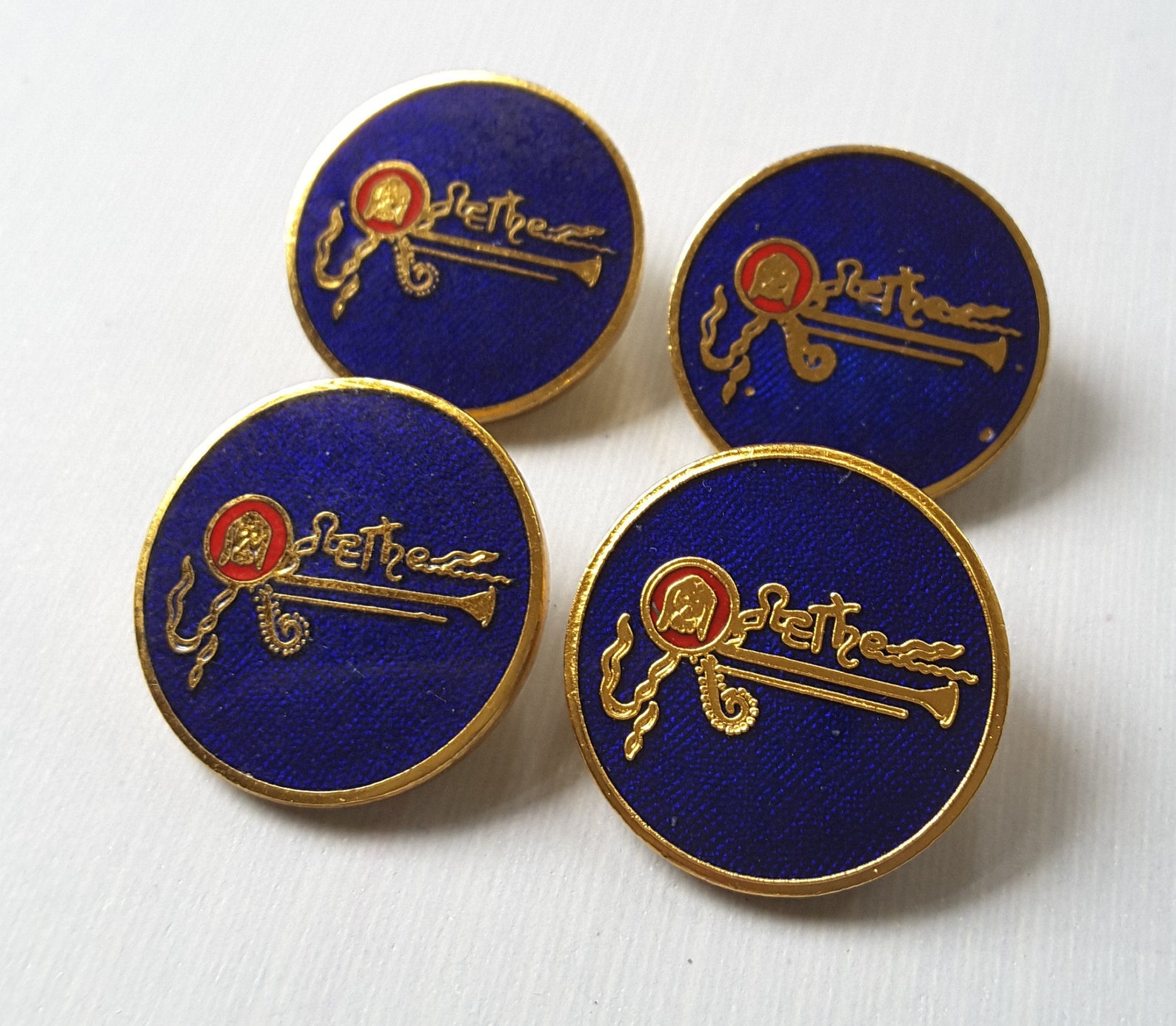 Vintage Set of Four Enamel Airline Uniform Buttons. - Etsy UK