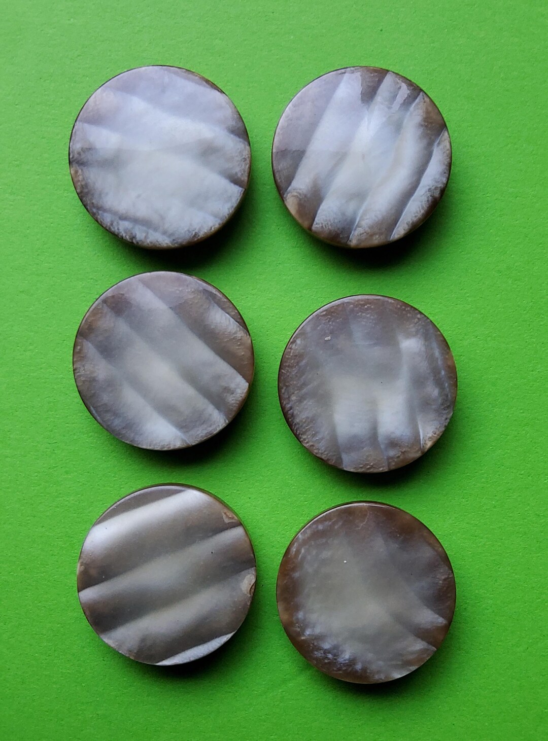 Vintage Set of Six Faux Shell Acrylic Coat Buttons. - Etsy