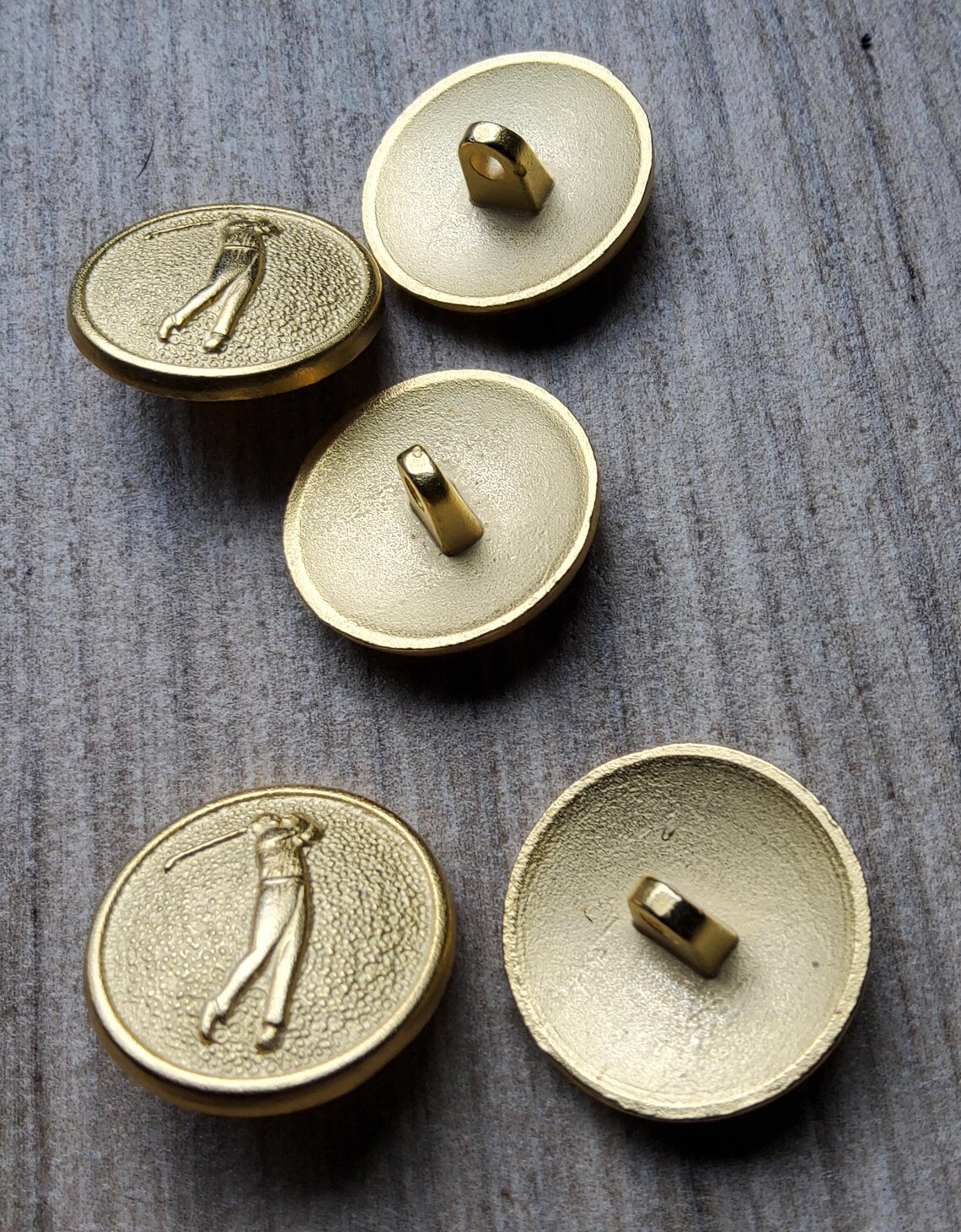 Vintage Set of Five Large Brass Golf Buttons.. - Etsy