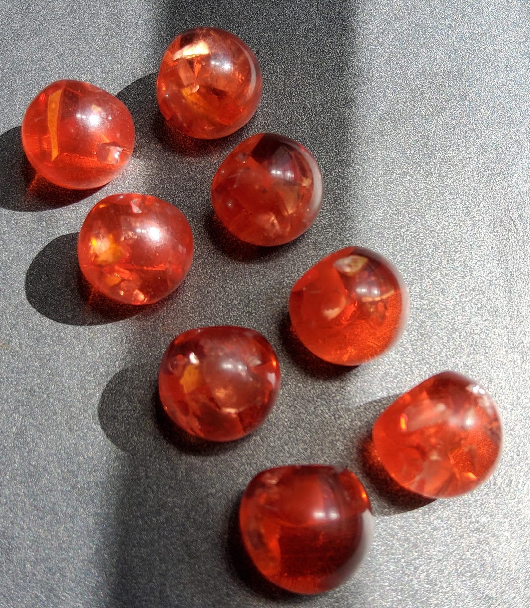 Vintage Set of Eight 1930's Red Clear Acrylic Ball Buttons. - Etsy