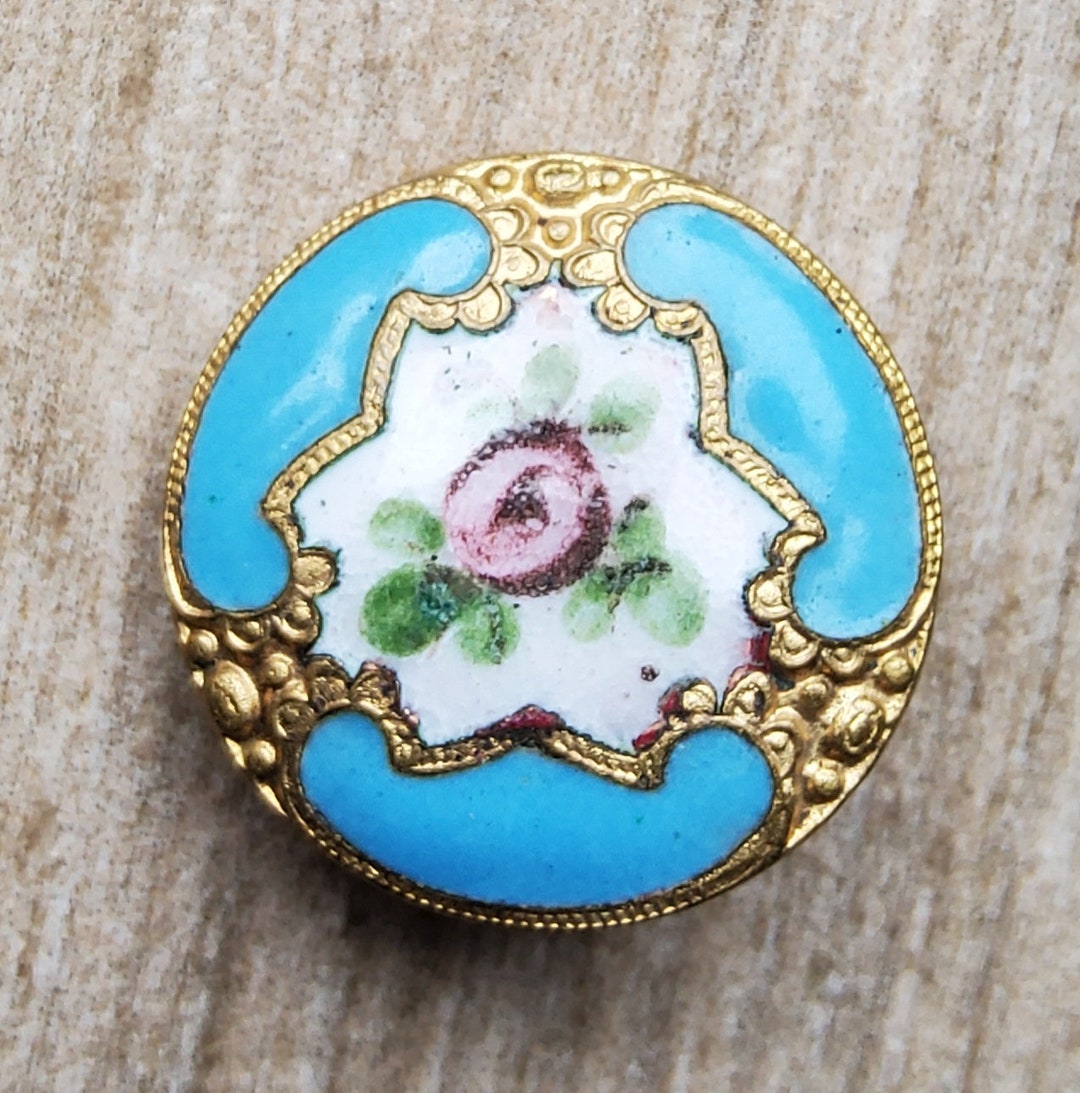 Vintage Early 1900's French Enamel Button. - Etsy