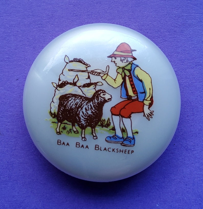 Vintage Nursery Rhyme Button 'baa Baa Black Sheep'. - Etsy