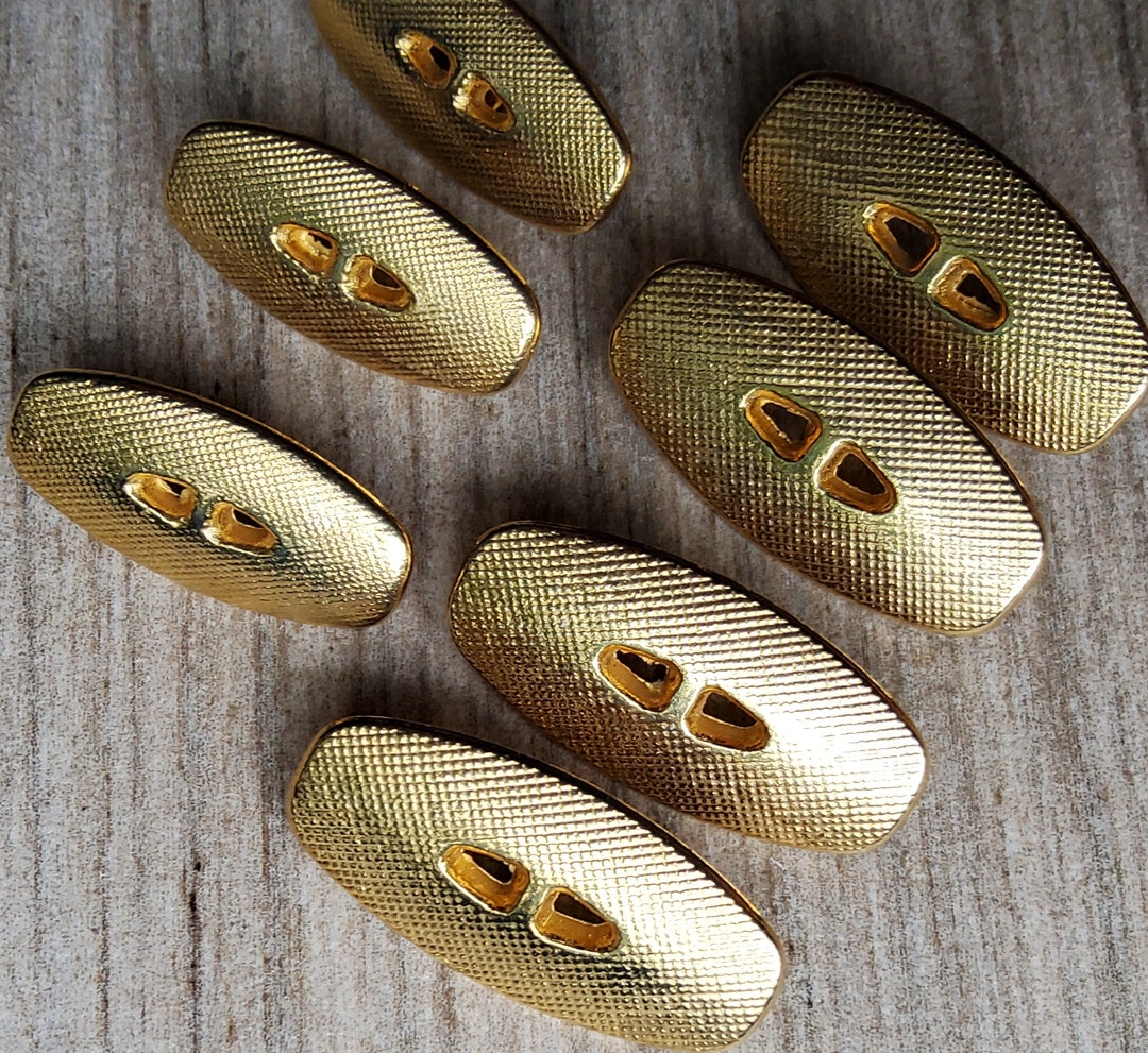 Vintage 1950's Set of Seven Gold Metal Jacket Buttons. - Etsy