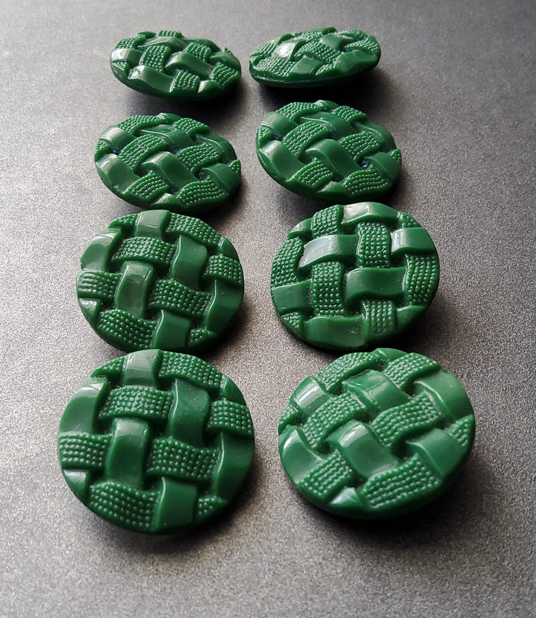 Vintage 1920-30's Set of Eight Green Glass Lattice Buttons. - Etsy