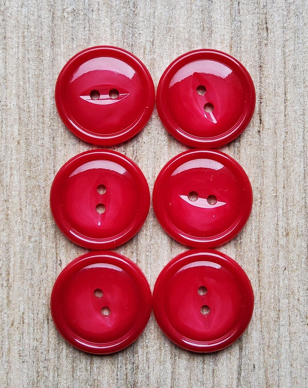 Vintage Set of Six Red Coat Buttons. - Etsy