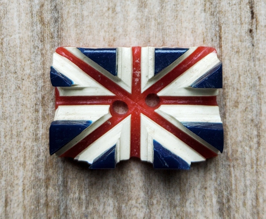 Vintage 1930's Commemorative Union Jack Button. - Etsy