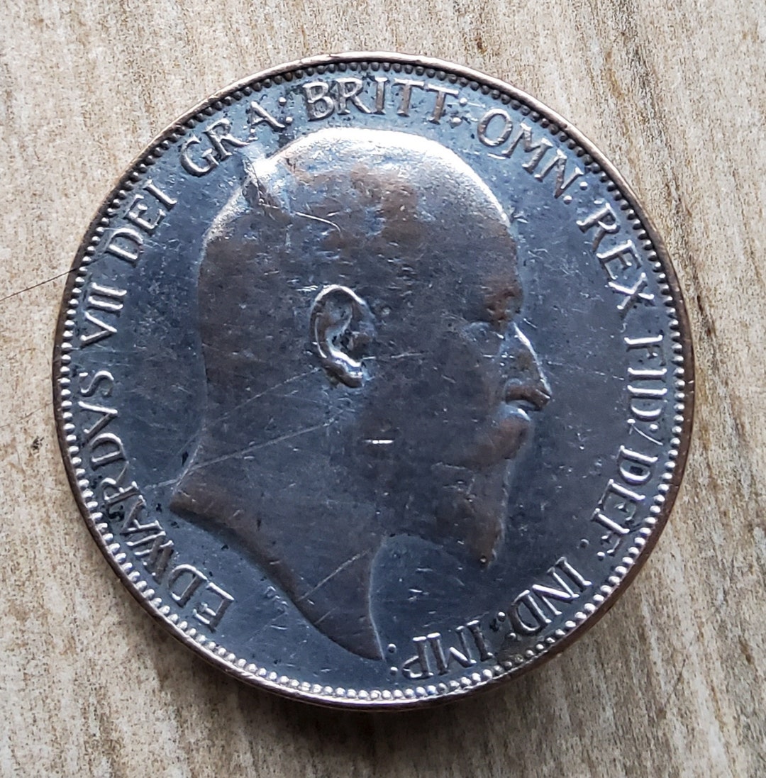 Vintage Large Early 1900's Edward VII Penny Button. - Etsy