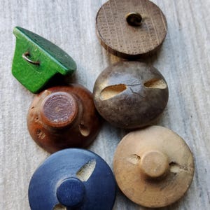 Vintage Collection of Six 1930's Hand Painted Wooden Buttons. - Etsy