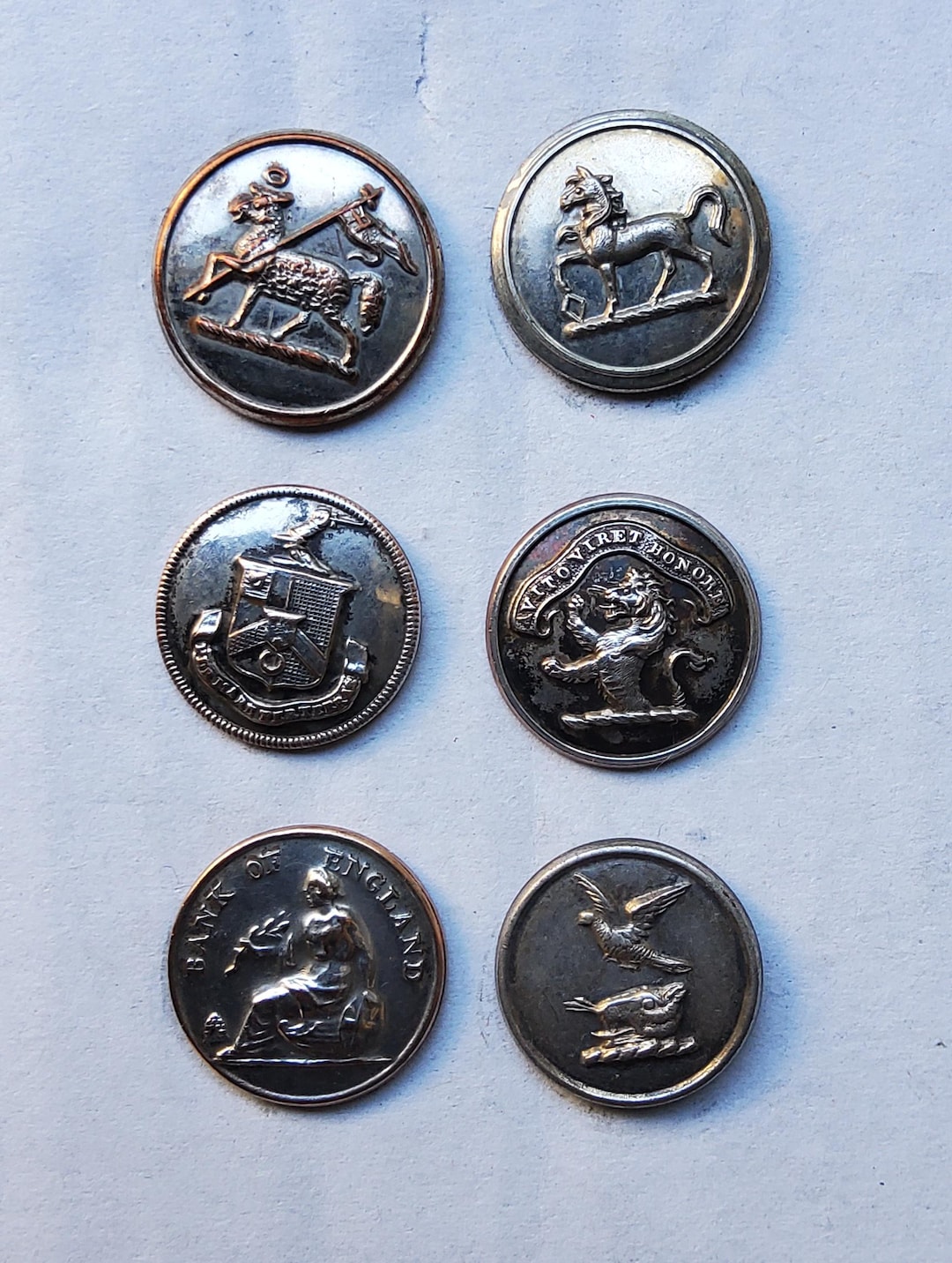 Vintage Six Assorted 1900's Livery Buttons. - Etsy