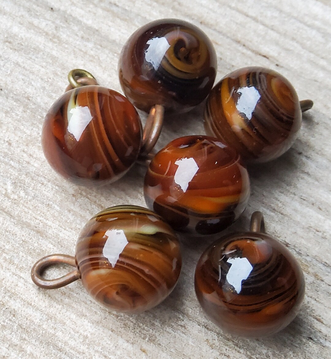 Victorian Set of Six Glass Ball Swirl Buttons. - Etsy