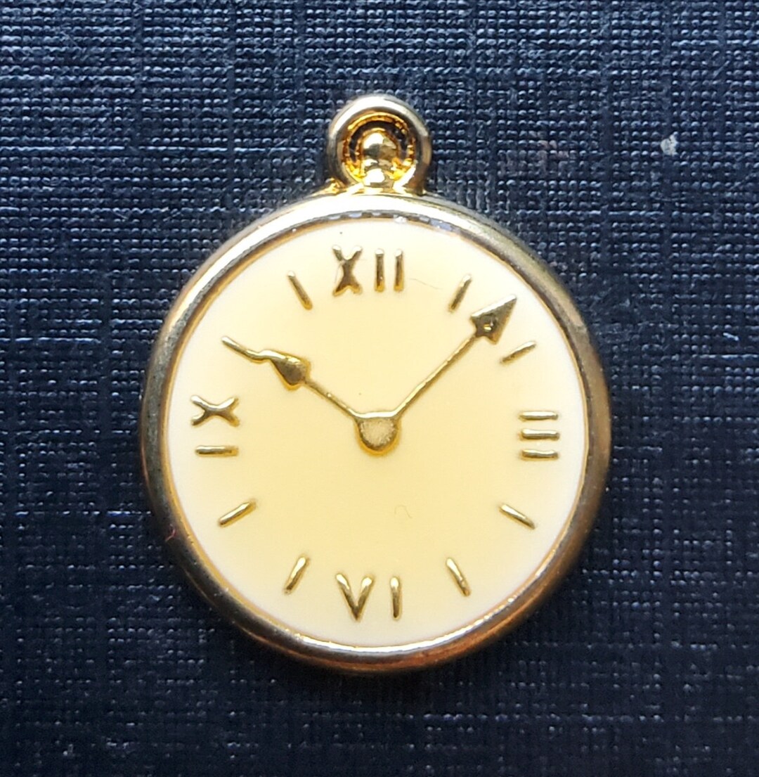 Vintage Enamel and Gold Metal Pocket Watch Button. - Etsy