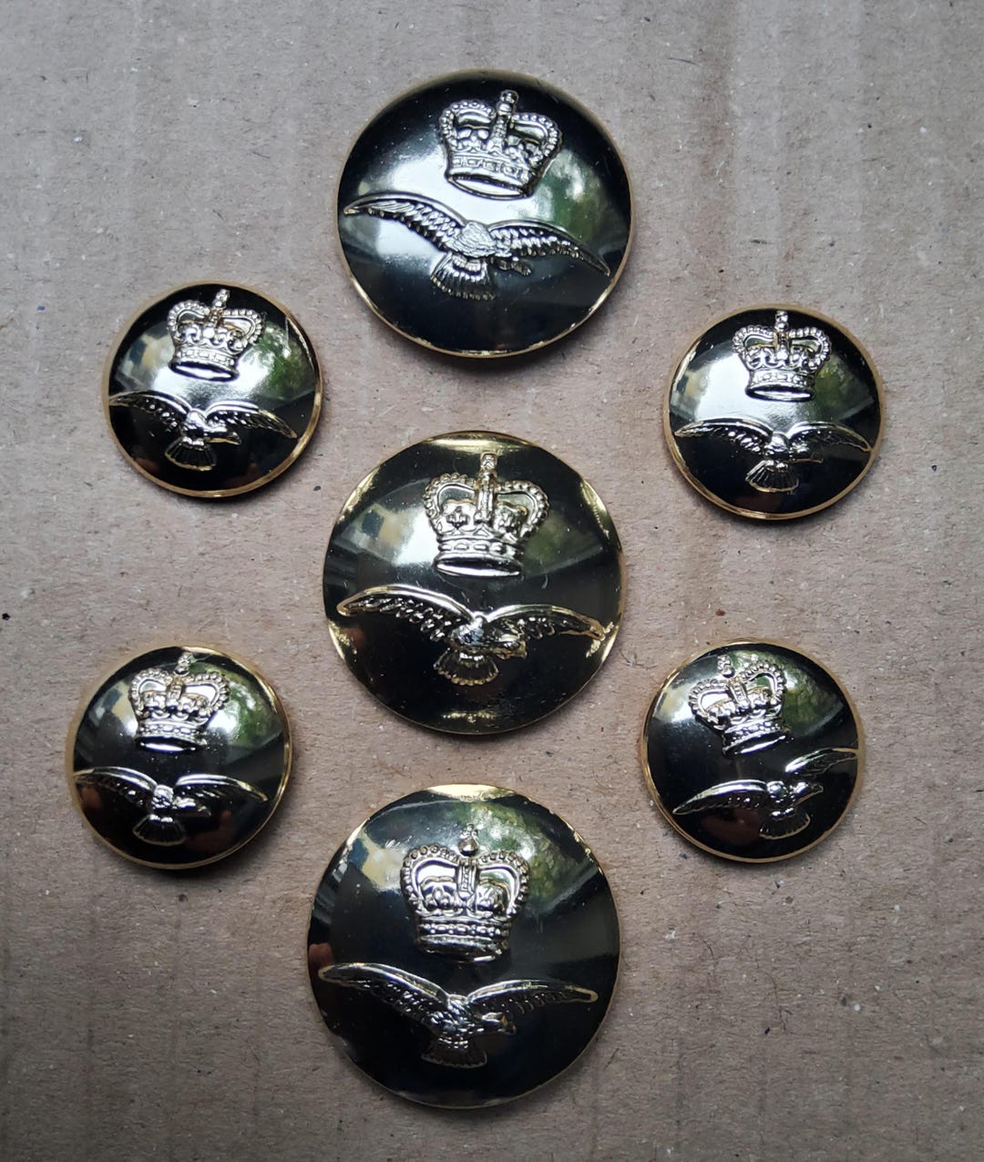 Vintage Set of Seven RAF Gold Metal Uniform Buttons. - Etsy