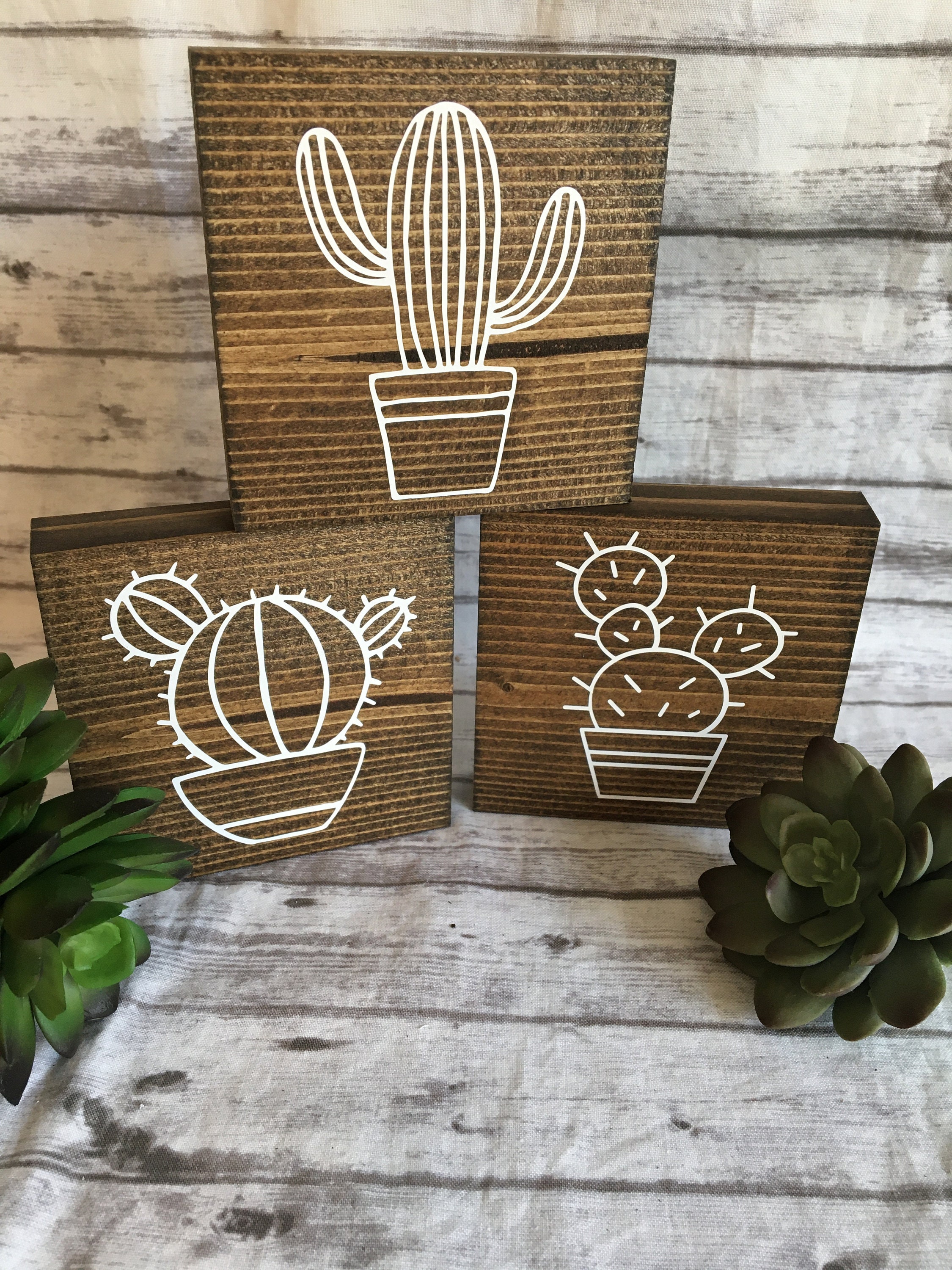 Cactus Mini Signs Tiered Tray Decor Cactus Decor | Etsy