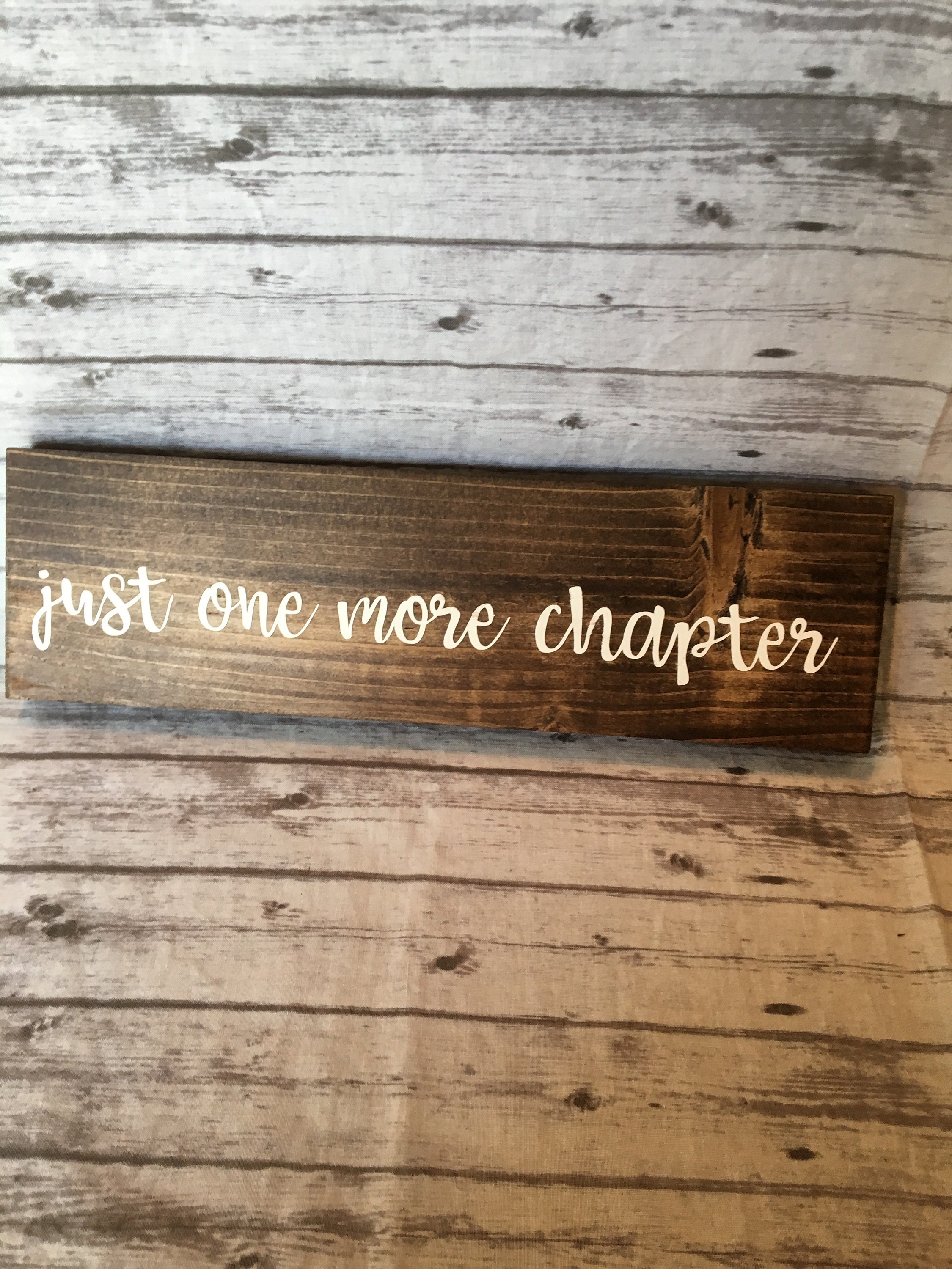 Just One More Chapter Wood Sign Library Decor Gift for | Etsy