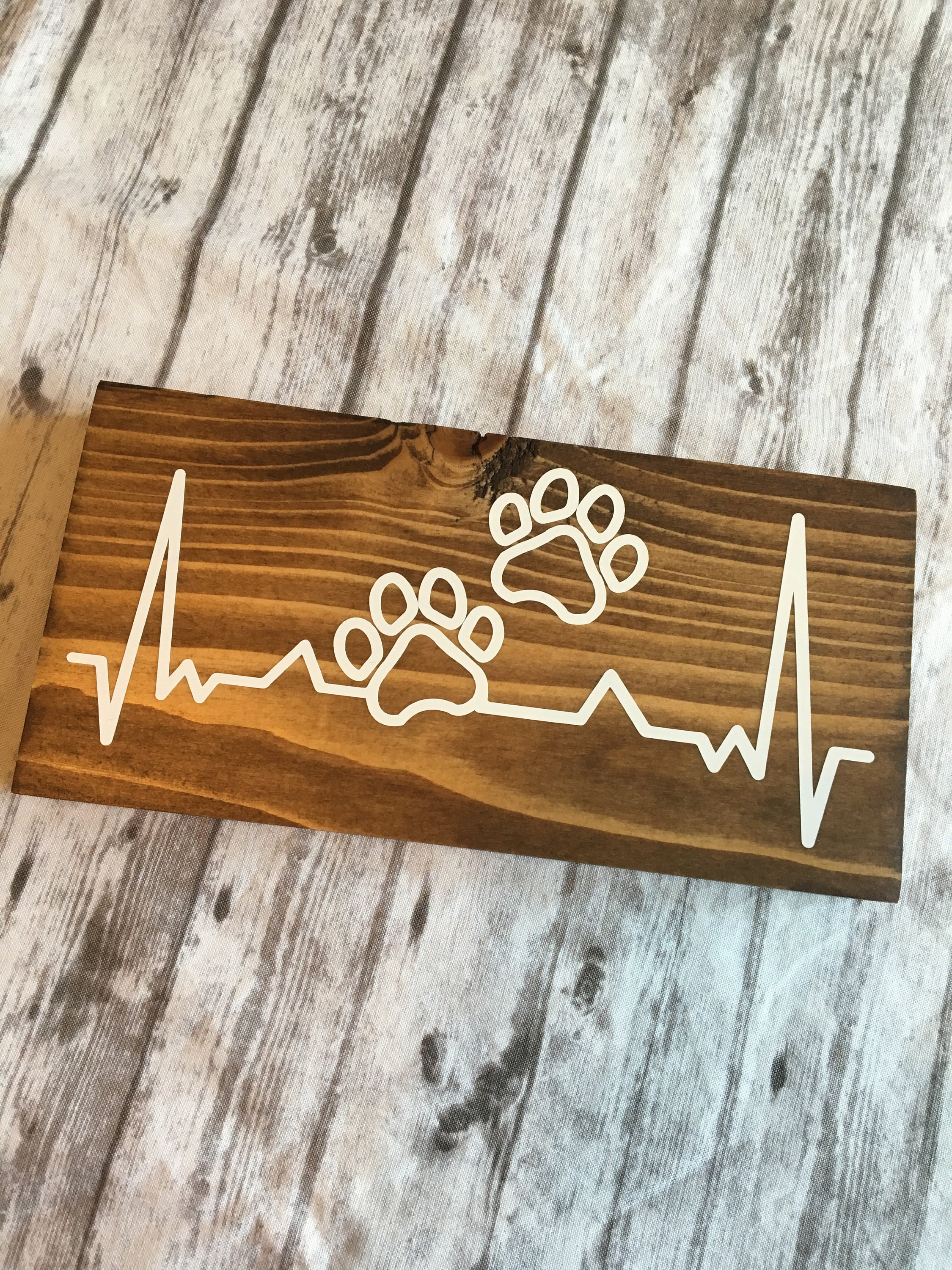 Dog Lovers Sign, Dog Heartbeat Sign, Dog Decor, Home Decor - Etsy