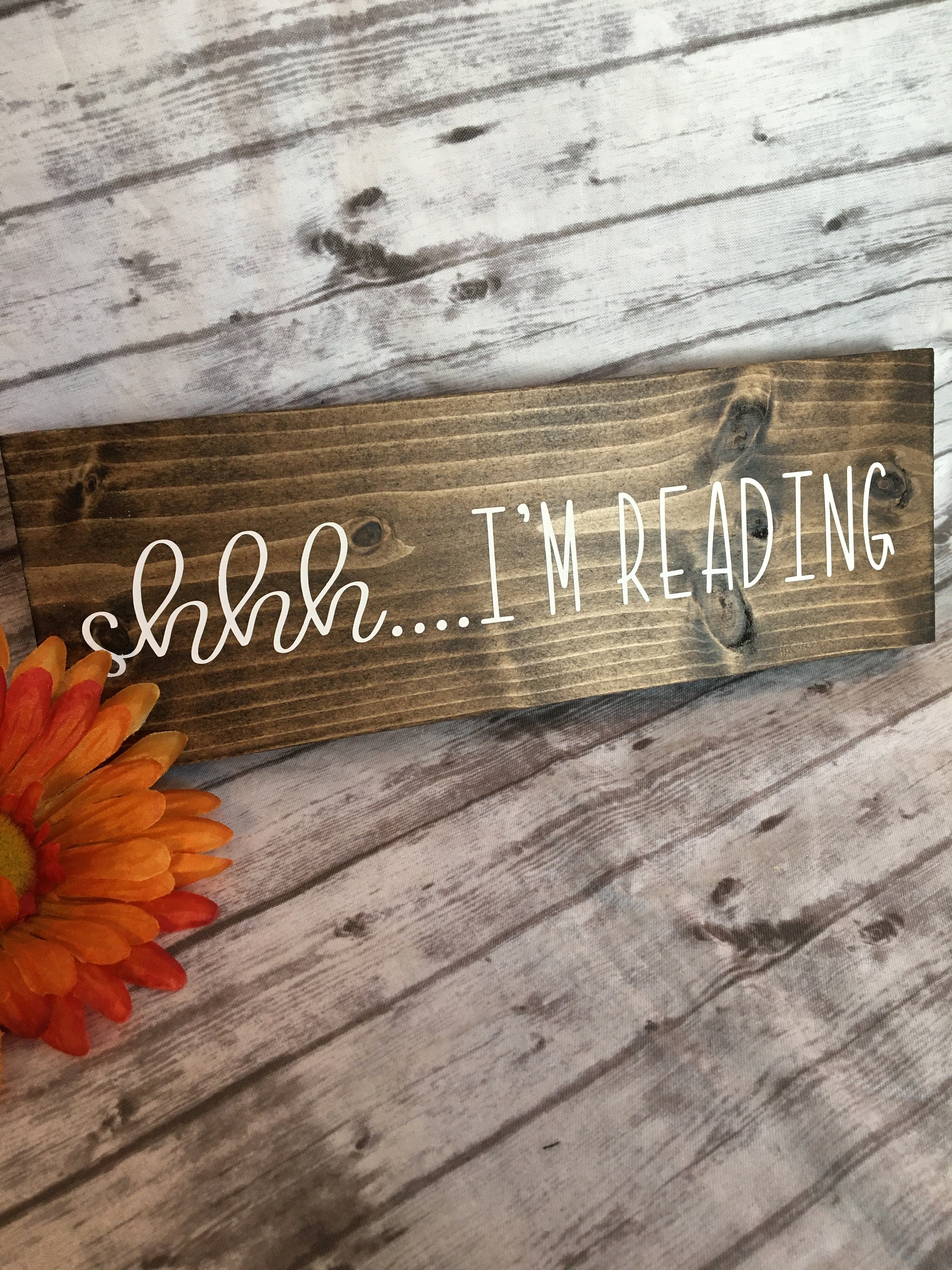 Shhh....i'm Reading Wood Sign, Library Decor, Gift for Bookworms, Home ...