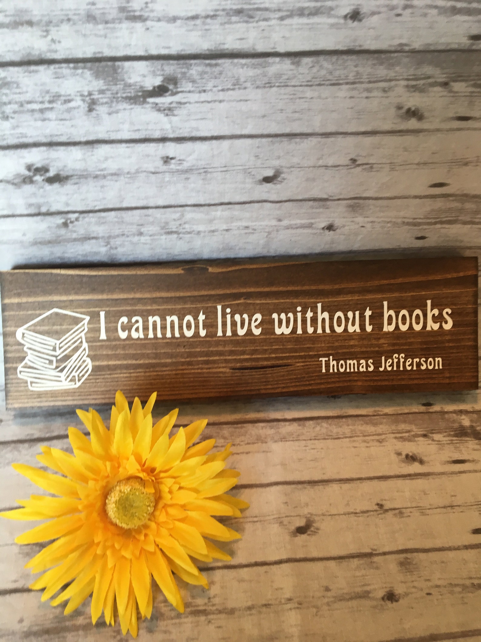 I Cannot Live Without Books Wood Sign, Library Decor, Gift for ...