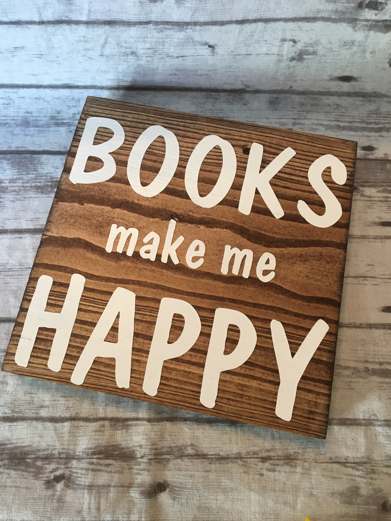Books Make Me Happy Wood Sign, Library Decor, Gift for Bookworms, Home ...