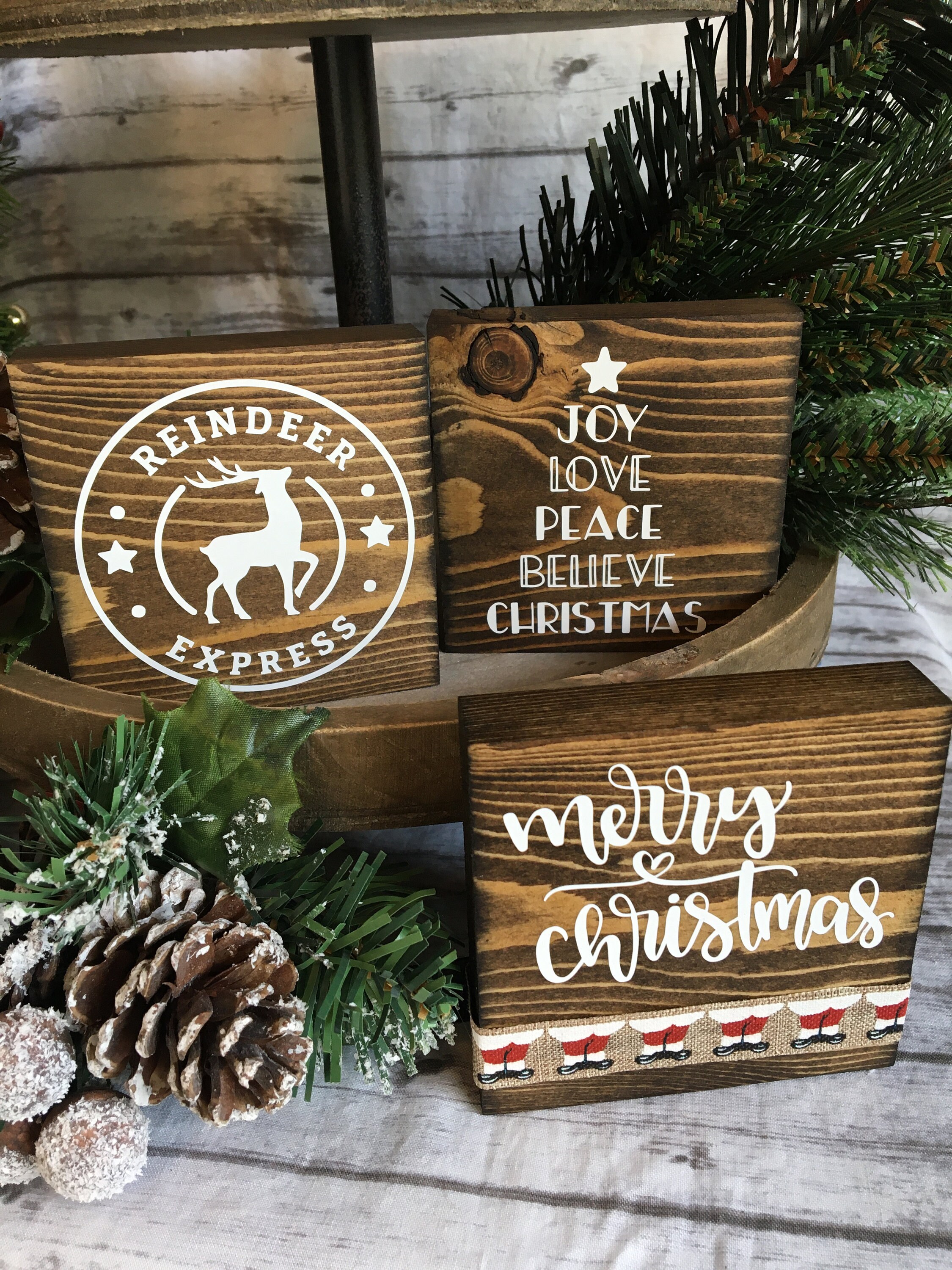 Christmas Mini Signs Tiered Tray Decor Christmas Decor - Etsy