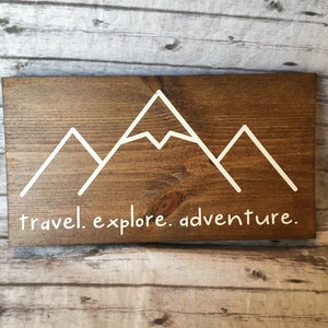 Travel Explore Adventure Wood Sign, Travel Decor, RV Decor, Camper ...