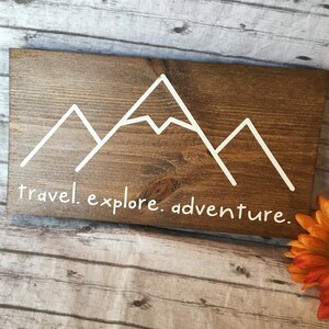 Travel Explore Adventure Wood Sign, Travel Decor, RV Decor, Camper ...