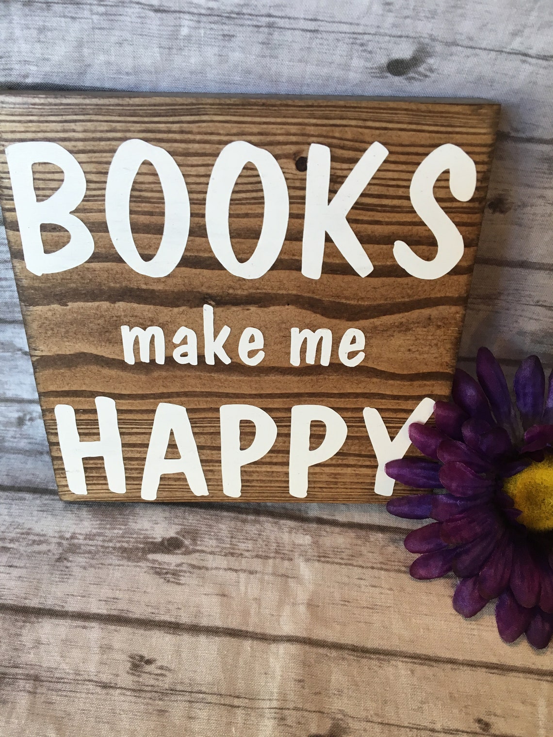 Books Make Me Happy Wood Sign Library Decor Gift for - Etsy