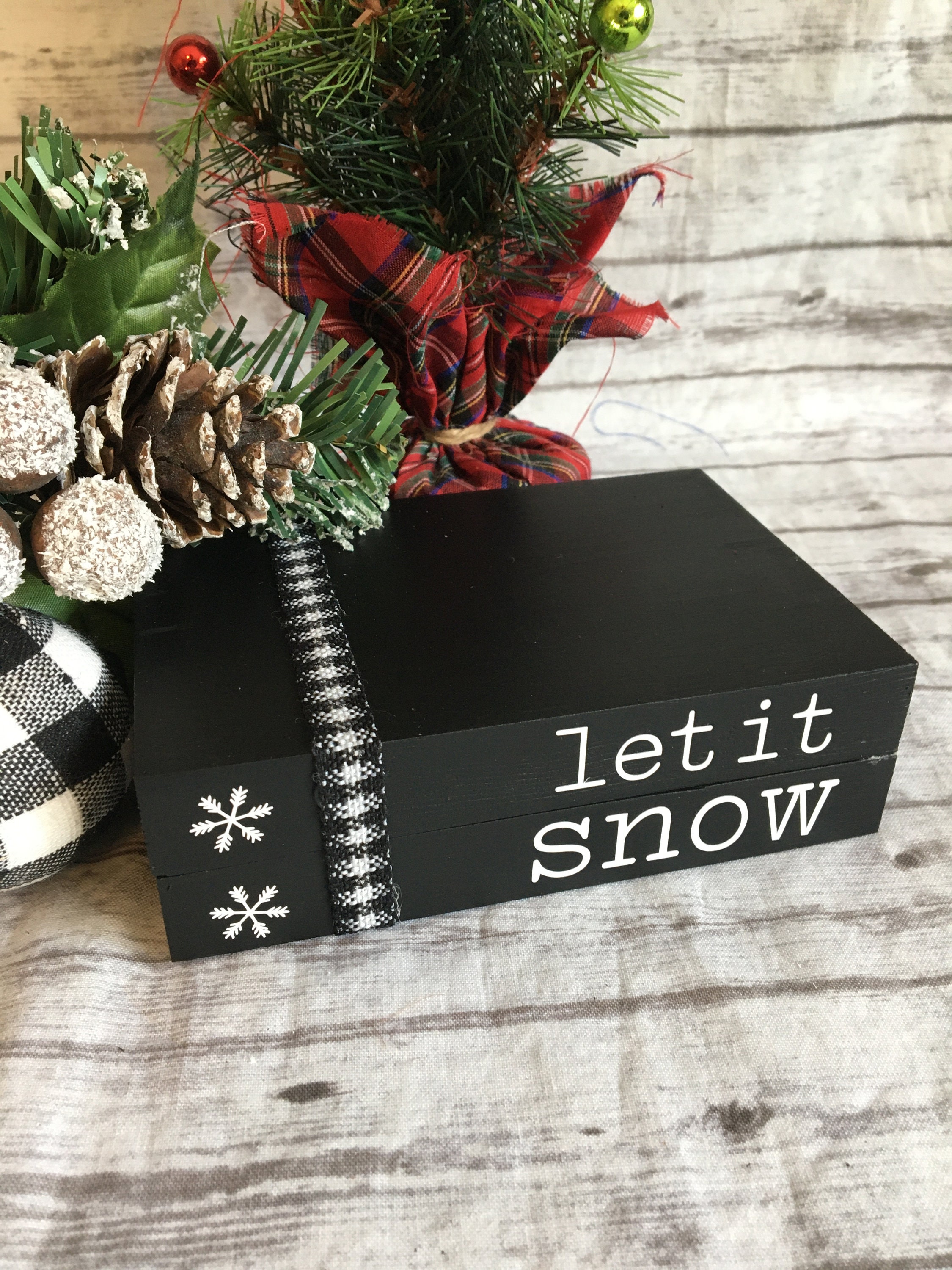Let It Snow Mini Bookstack, Tiered Tray Decor, Winter Decor, Christmas ...