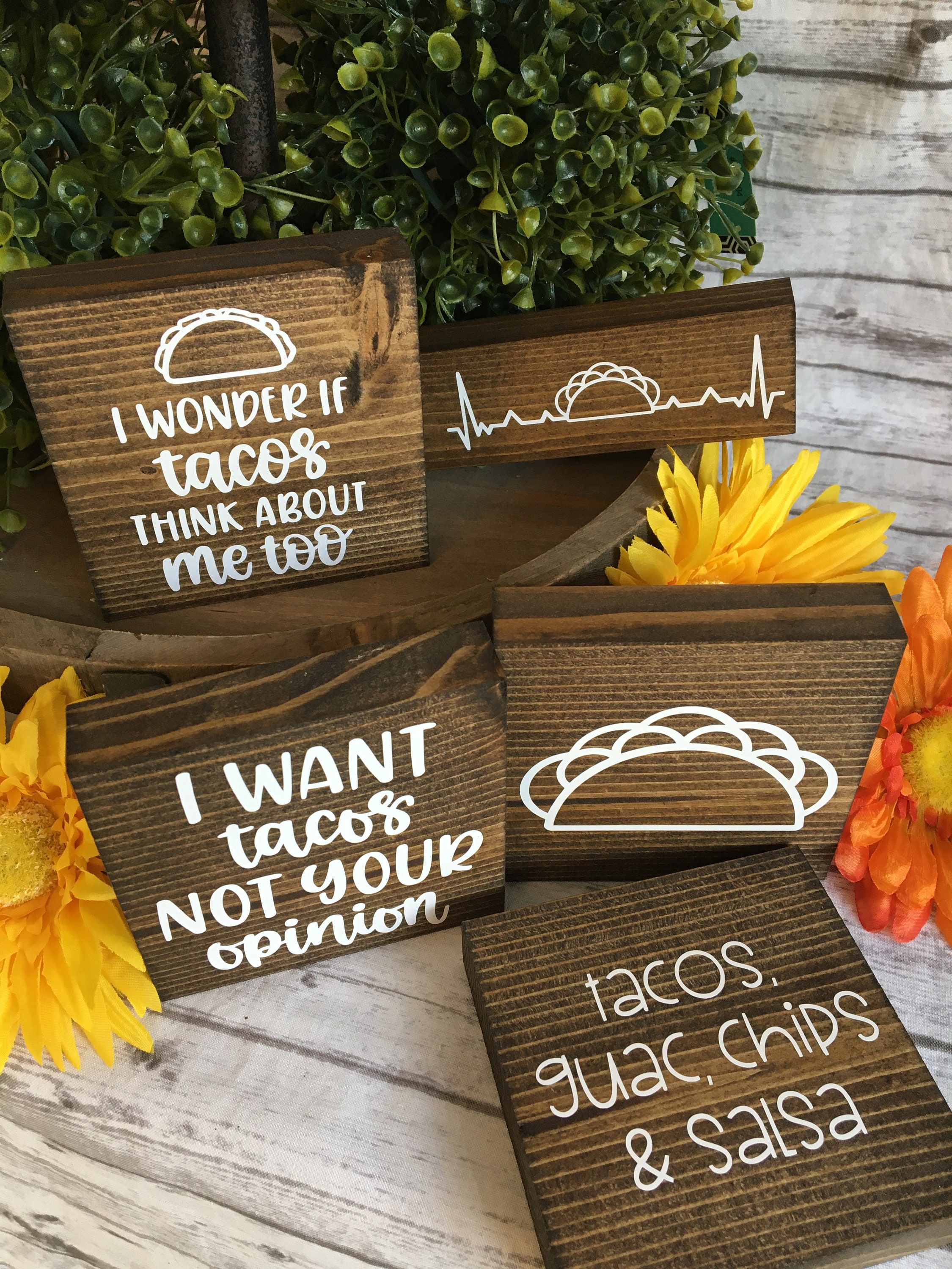 MINI SIGNS Taco Mini Signs Tiered Tray Decor Taco Decor - Etsy