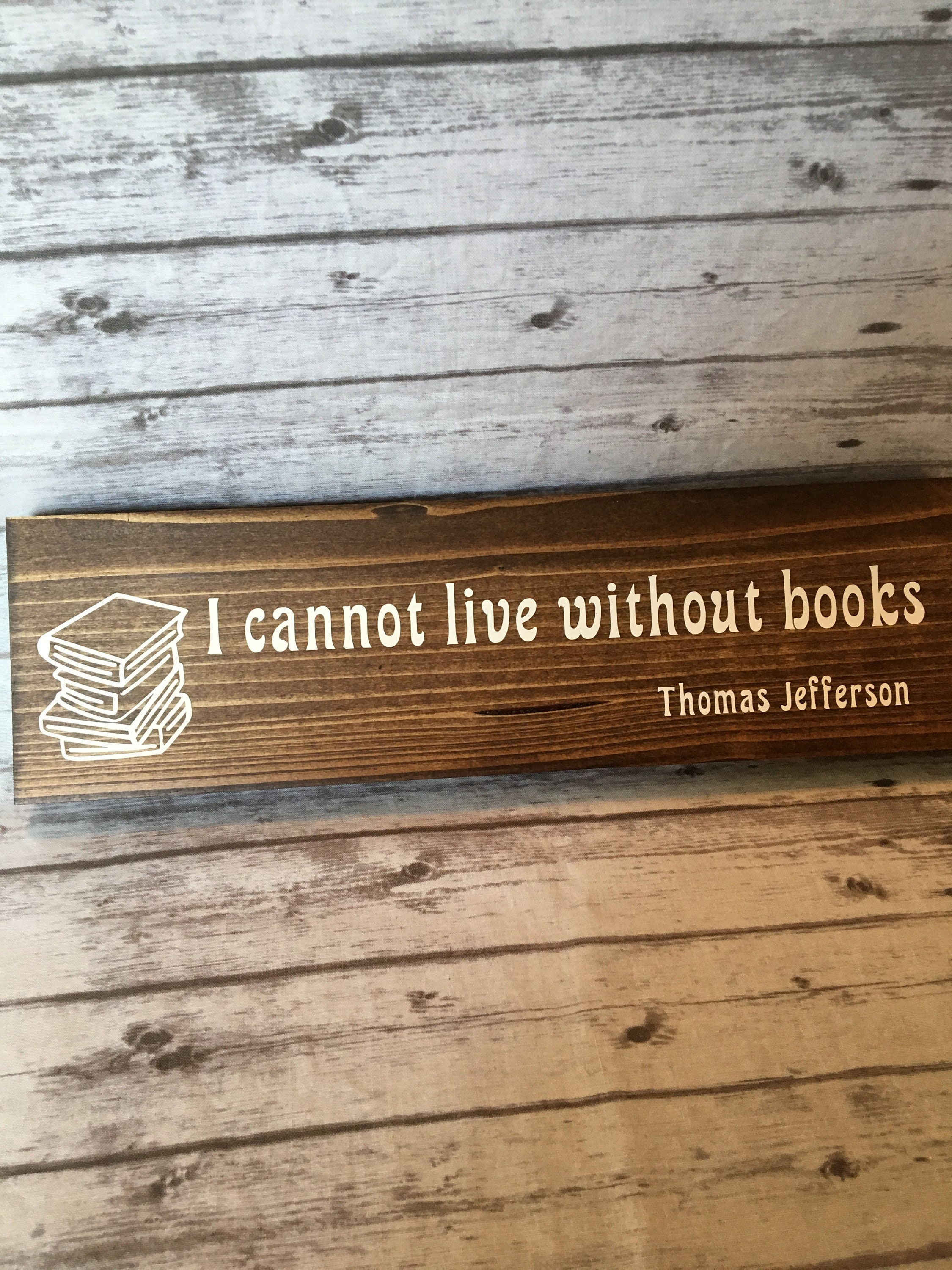 I Cannot Live Without Books Wood Sign Library Decor Gift for - Etsy