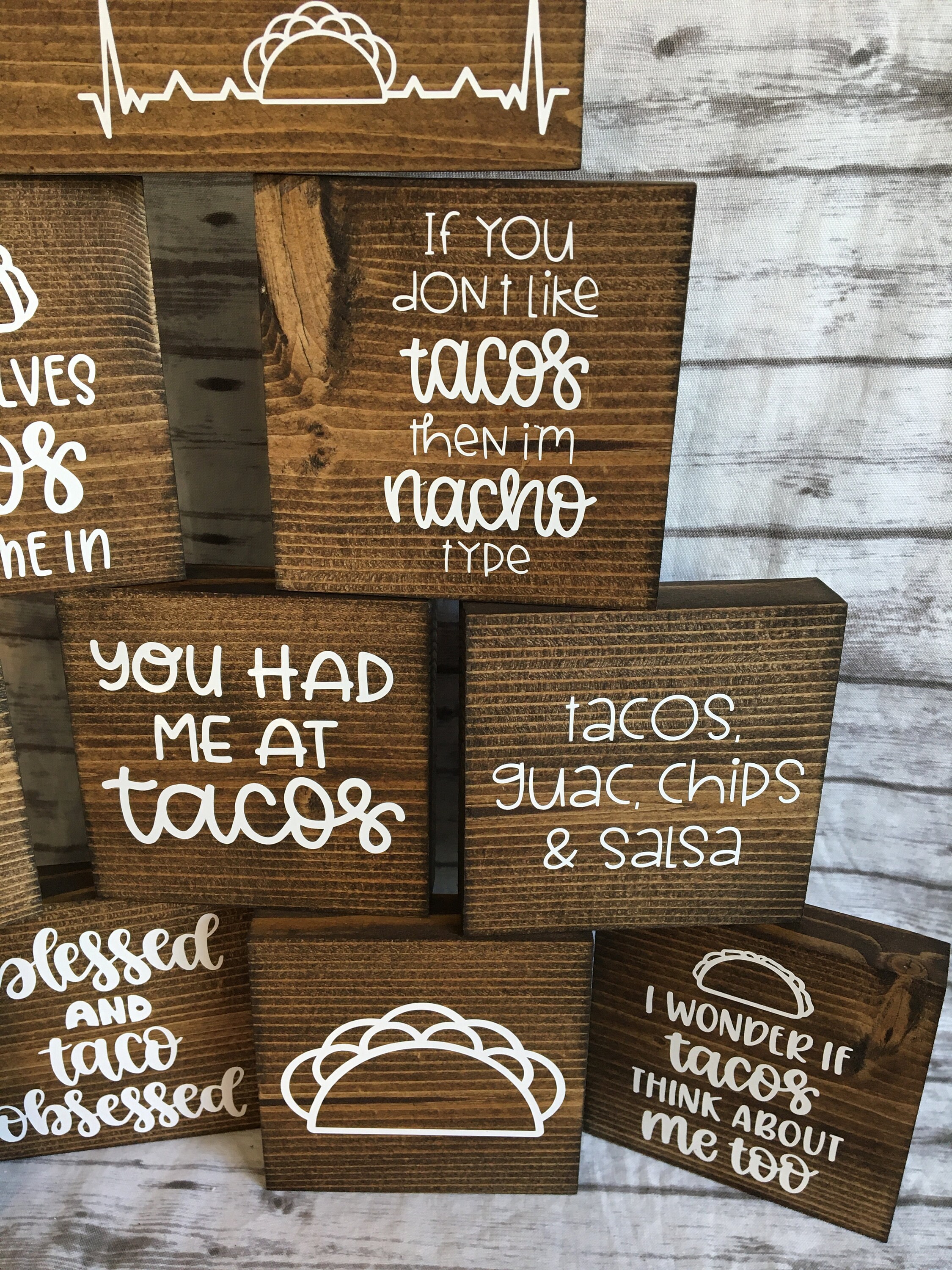 MINI SIGNS Taco Mini Signs Tiered Tray Decor Taco Decor - Etsy