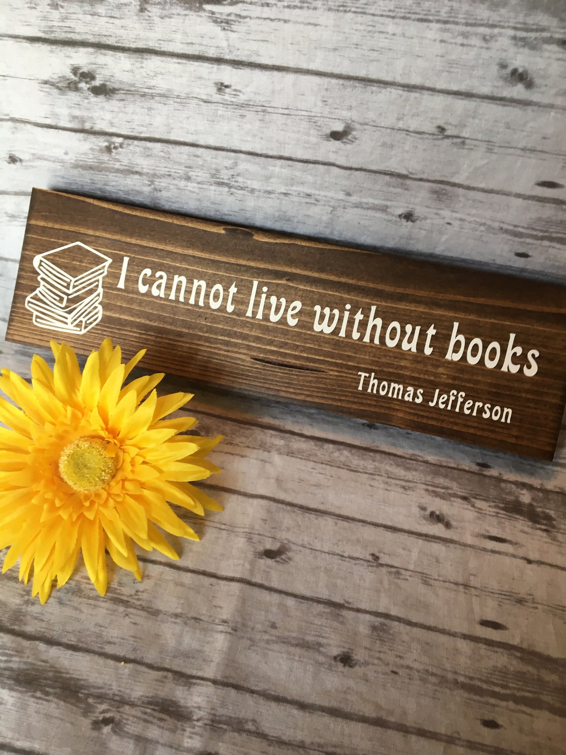 I Cannot Live Without Books Wood Sign, Library Decor, Gift for ...