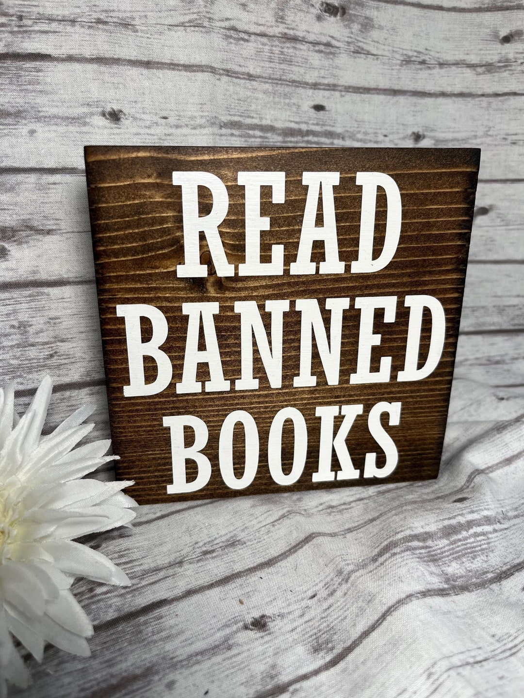 Read Banned Books Wood Sign, Library Decor, Gift for Bookworms - Etsy
